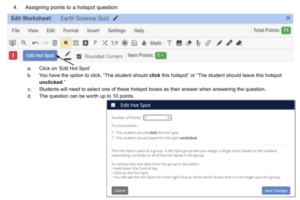 Hot Spot Questions TEI For Your Quizzes And Assessments Hot Spot Questions TEI For Your Quizzes And Assessments